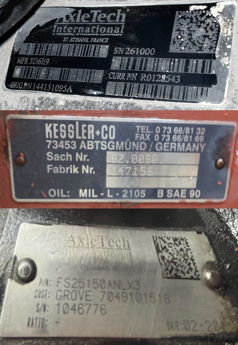Locating an Axle Data Tag | Heavy Duty Transaxle