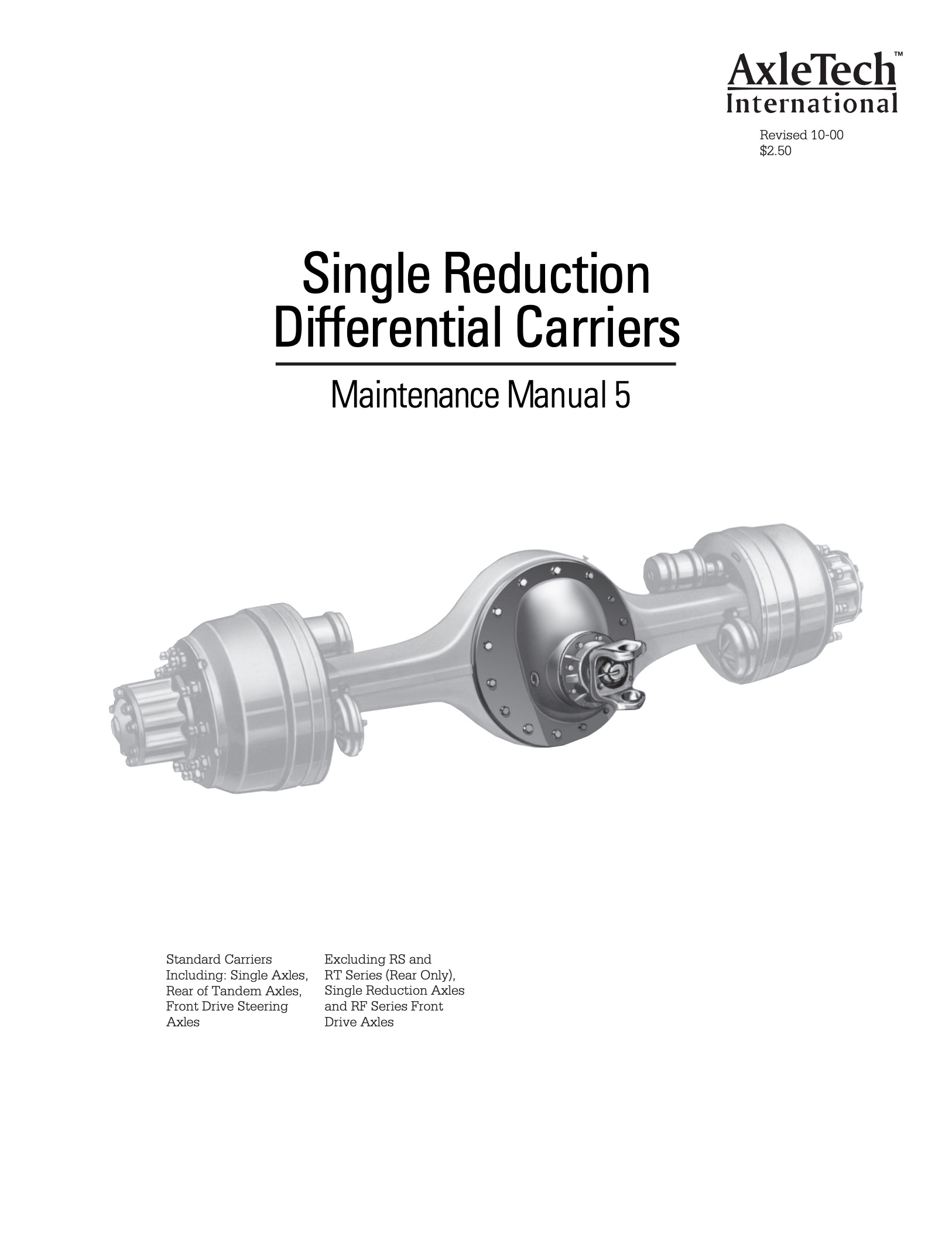 AxleTech Single Reduction Differential Carrier Maintenance Manual ...